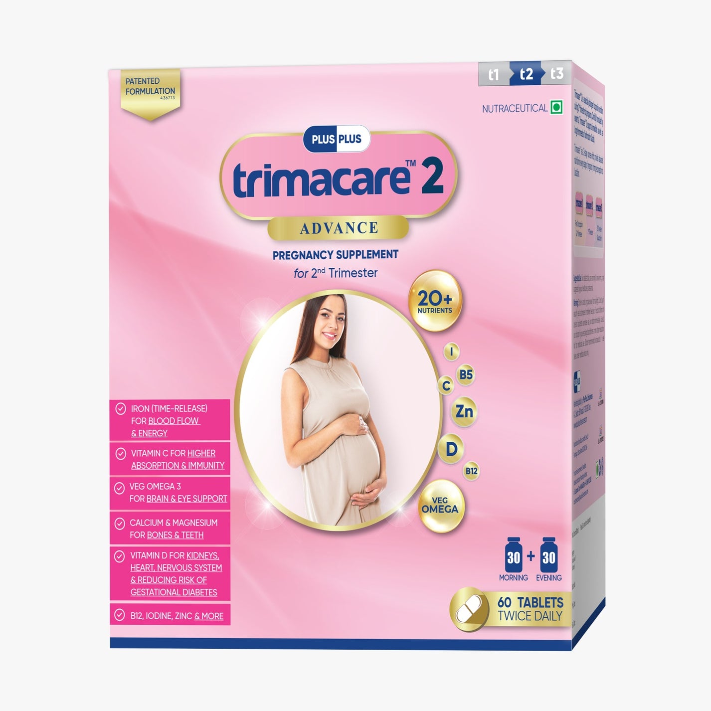 Trimacare 2 Advance: Second Trimester Prenatal Vitamins for Bone ...